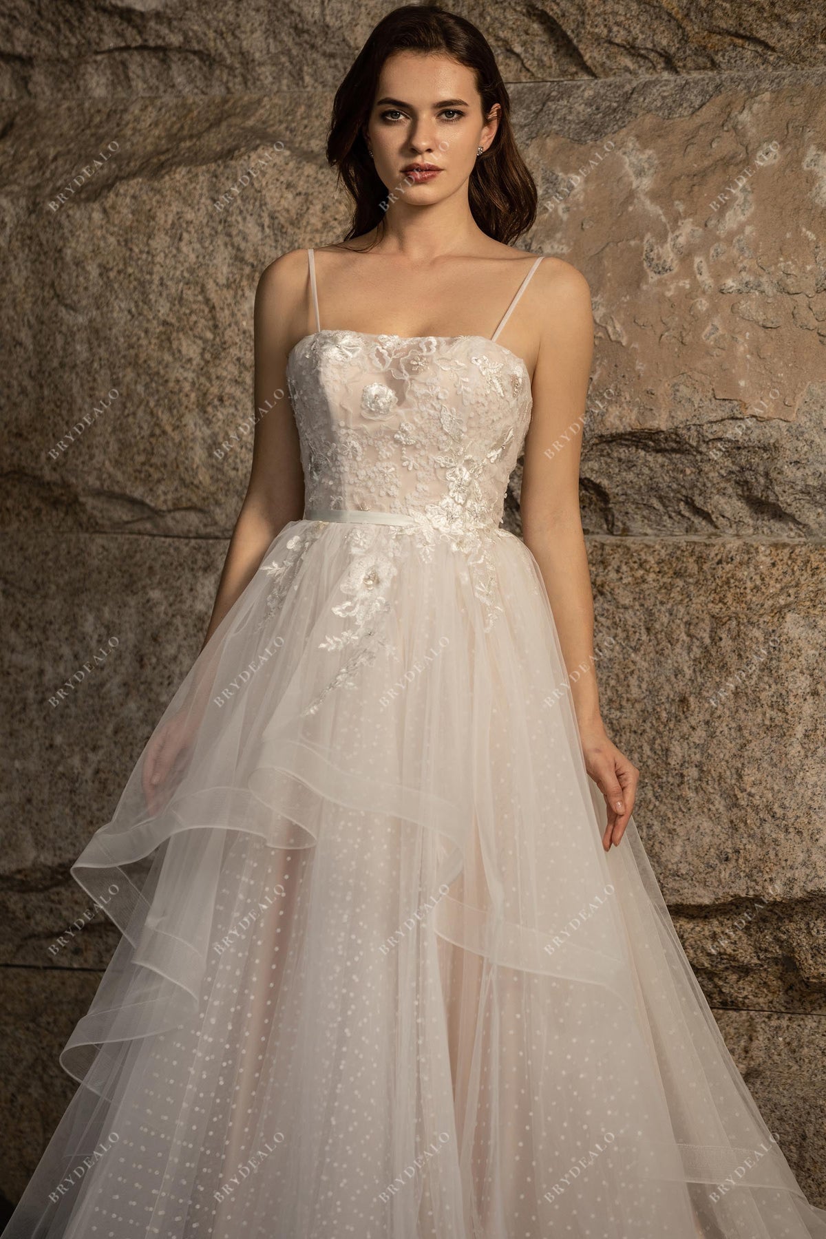 Romantic Designer Ball Gown with High-Low Tulle Skirt – Brydealo